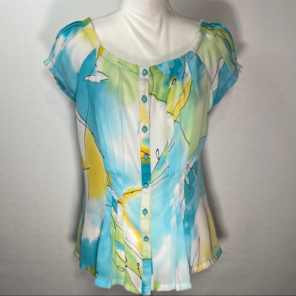 NICOLA | Tops | Nicola Pastel Color Cap Sleeve Wide Neck Blouse | Poshmark